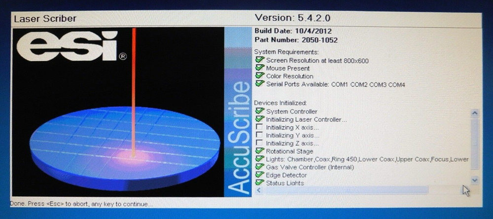 ESI AccuScribe 2210 355nm Laser Wafer Scriber, Used Quality ...